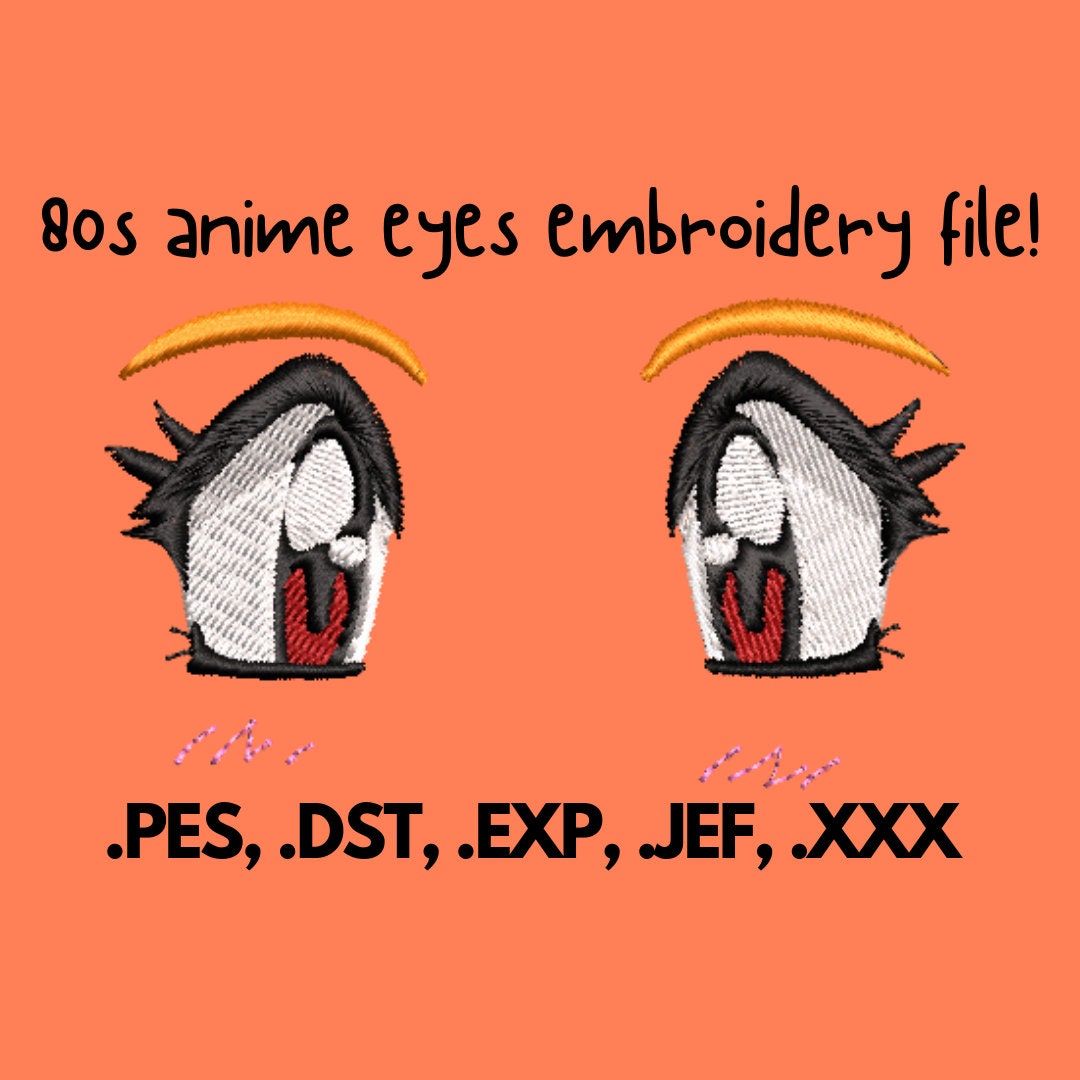 EMBROIDERY MACHINE FILE Plushie 80s Anime Style Plush Eyes Chibi Pes ...