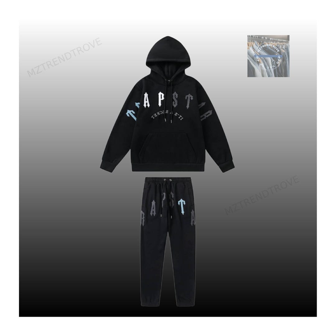 Classic Pullover Black Tracksuit With Adjustable Drawstring Hood - Etsy