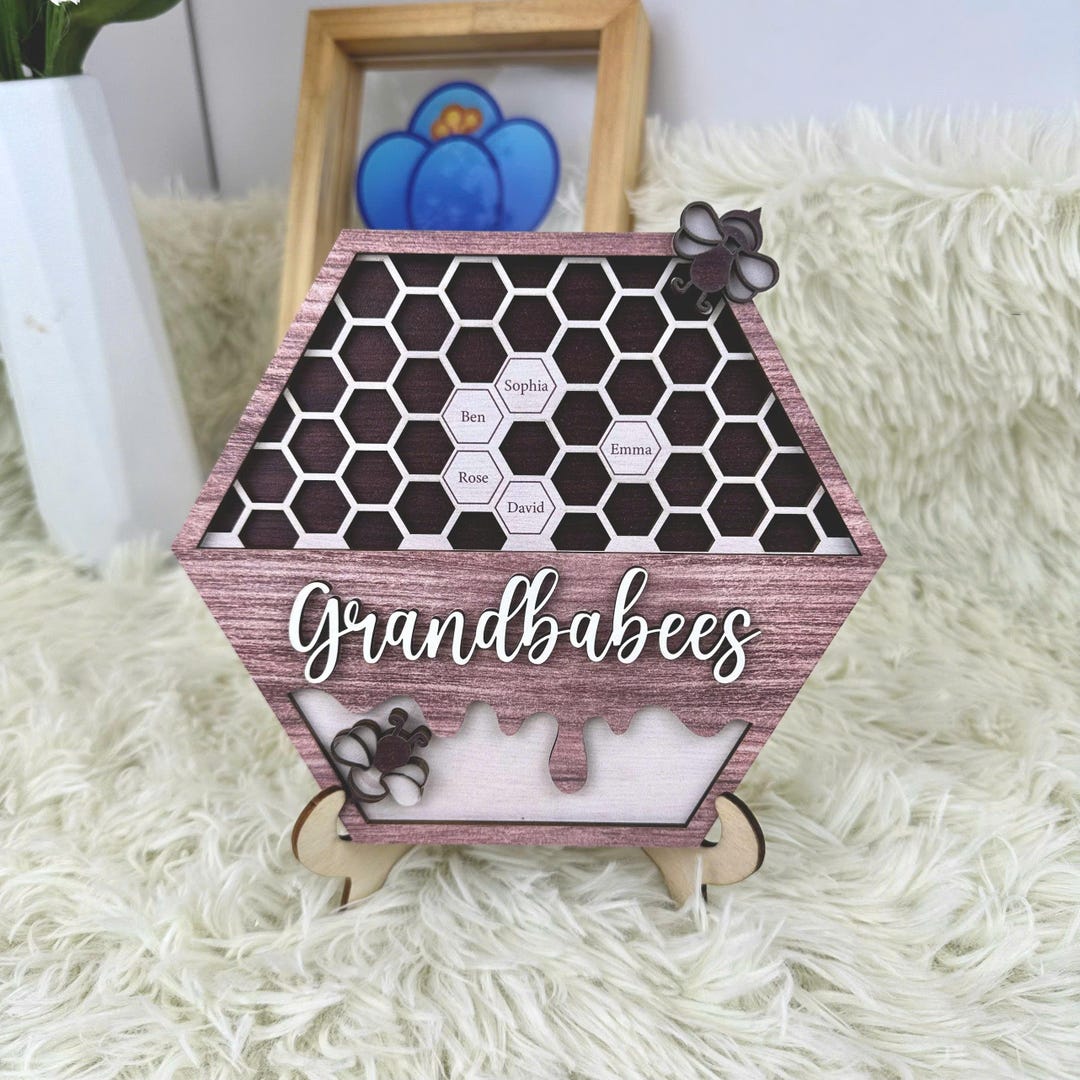 Personalized Bee Hive Family Tree Plaque, Custom Bee Family Gift for ...