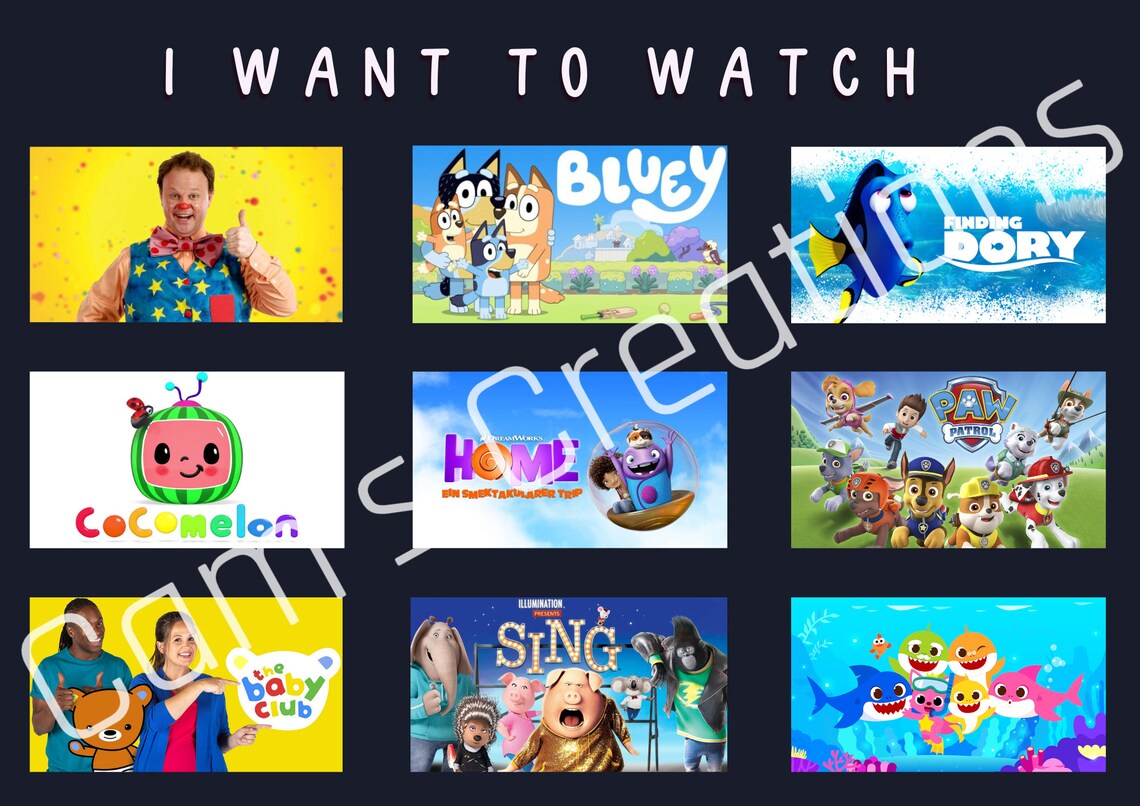 I Want to Watch Choice Board - Etsy