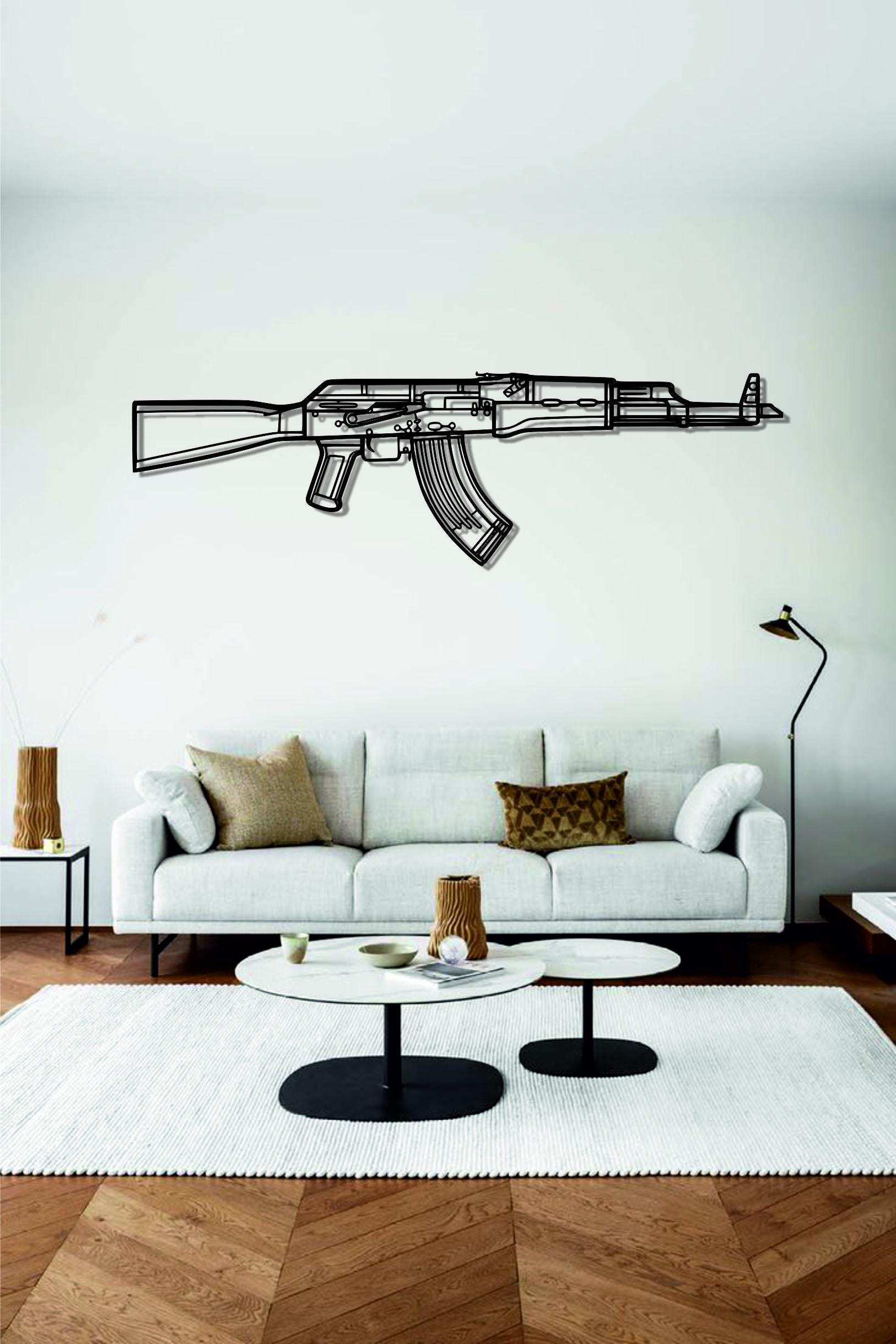 AK-47 Metal Wall Art L Machine Gun L Weapon L Firearm L Shotgun L ...