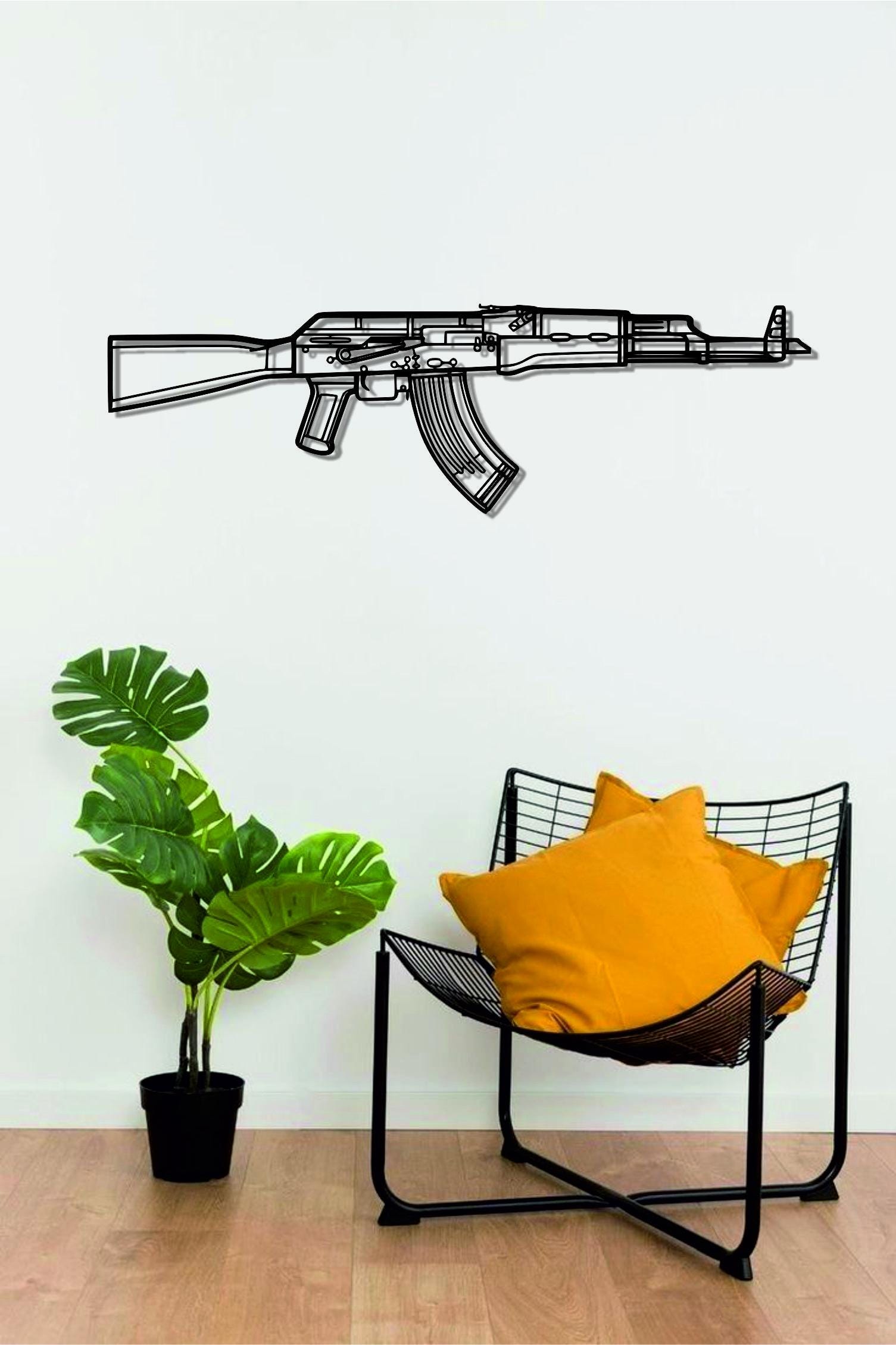 AK-47 Metal Wall Art L Machine Gun L Weapon L Firearm L Shotgun L ...