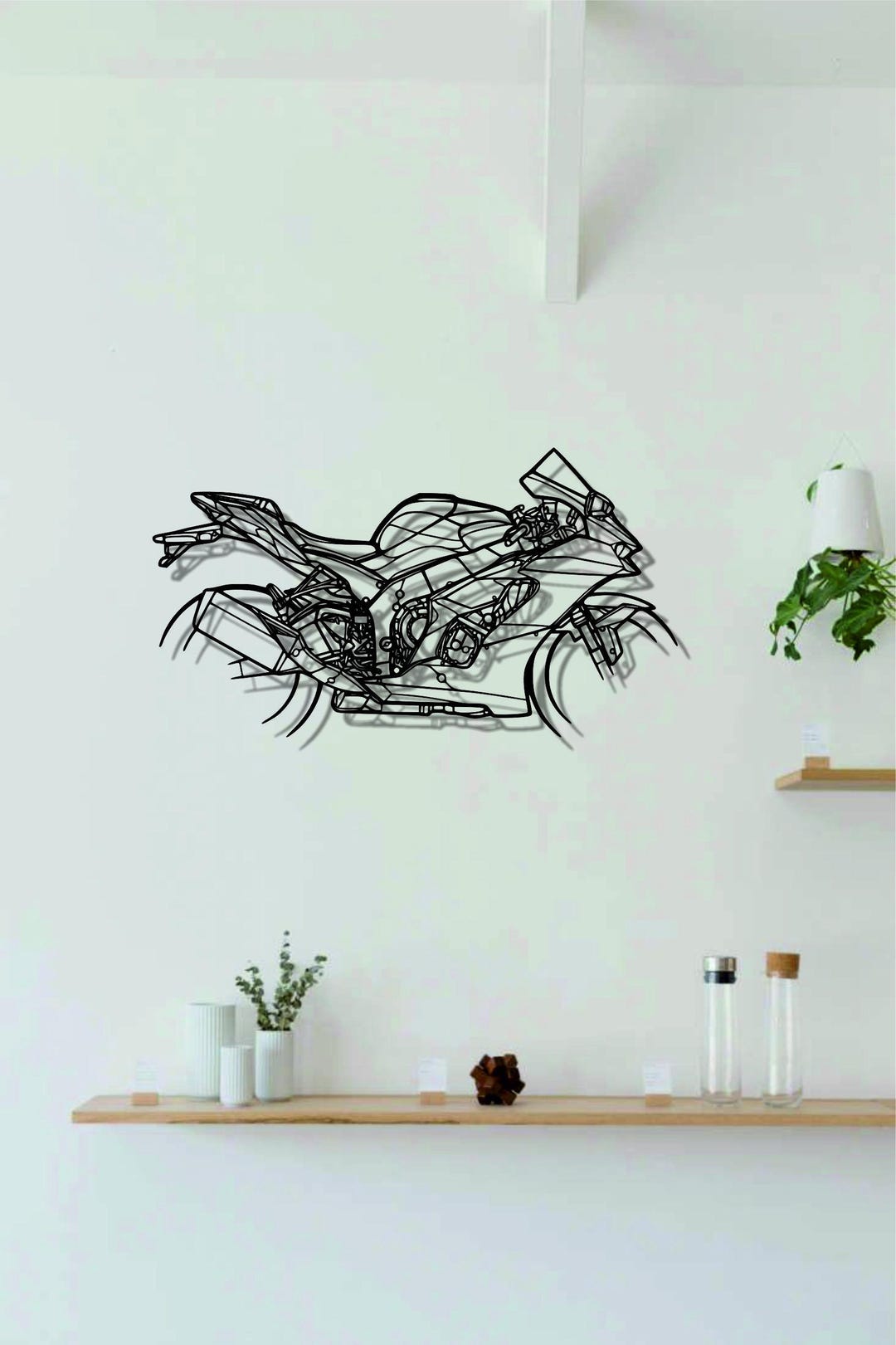 ZX-10R 2021 Motorcycle Silhouette Metal Wall Art Silhouette Wall Decor ...