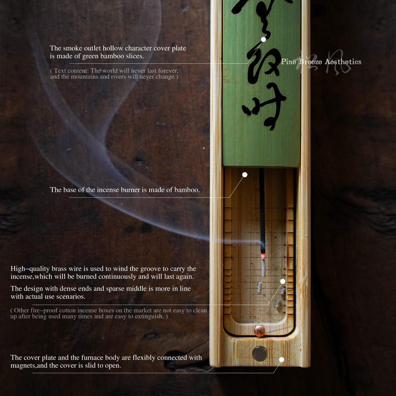 Zen Incense Holder Box, Original Font Hollowed Bamboo Incense Holder ...