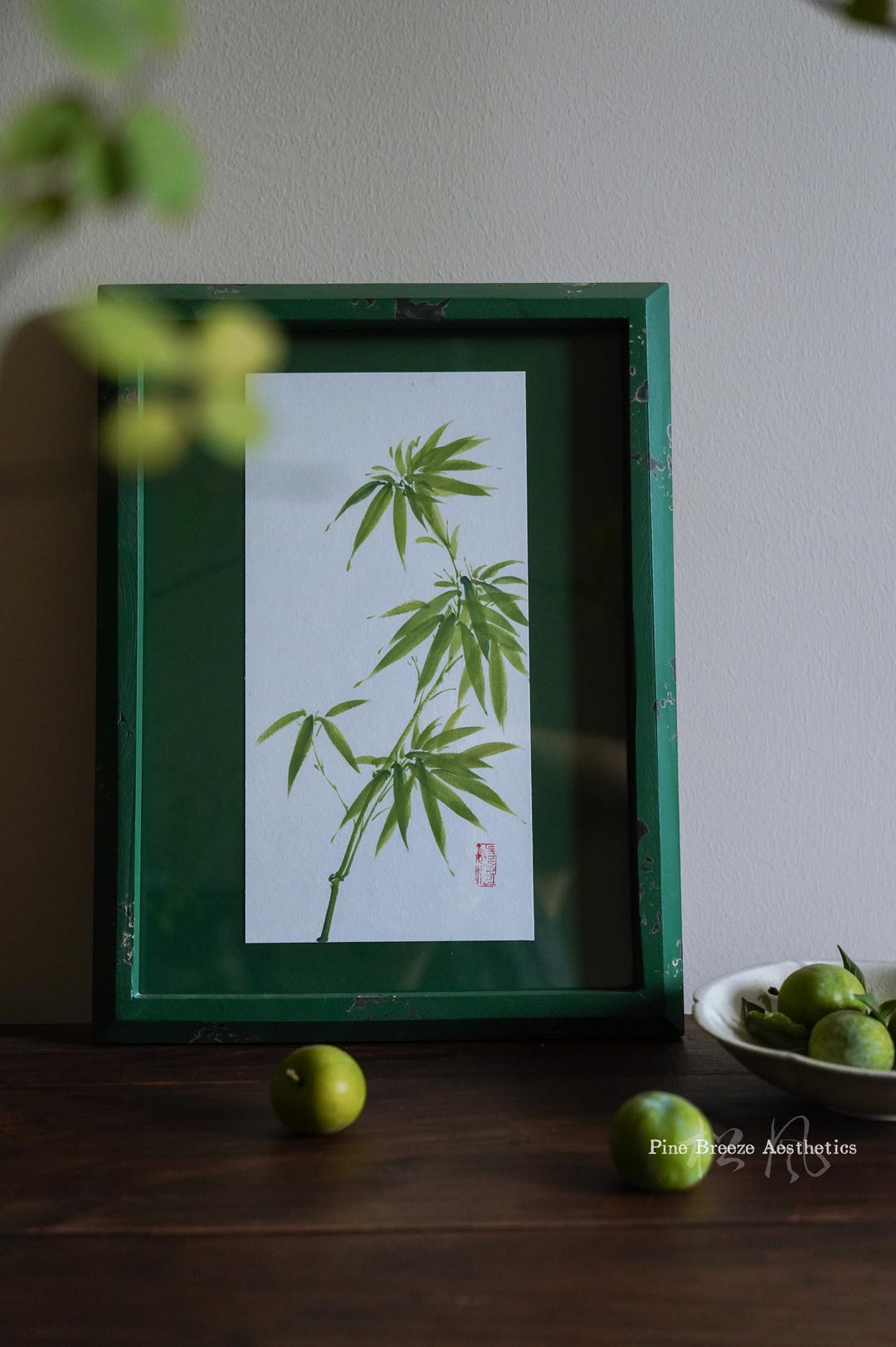 Hand-painted Bamboo Hanging Scroll, Tea Room Entryway Home Decoration ...