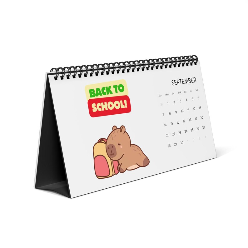 Cute Capybara Desktop Calendar (2025 Grid) - Etsy