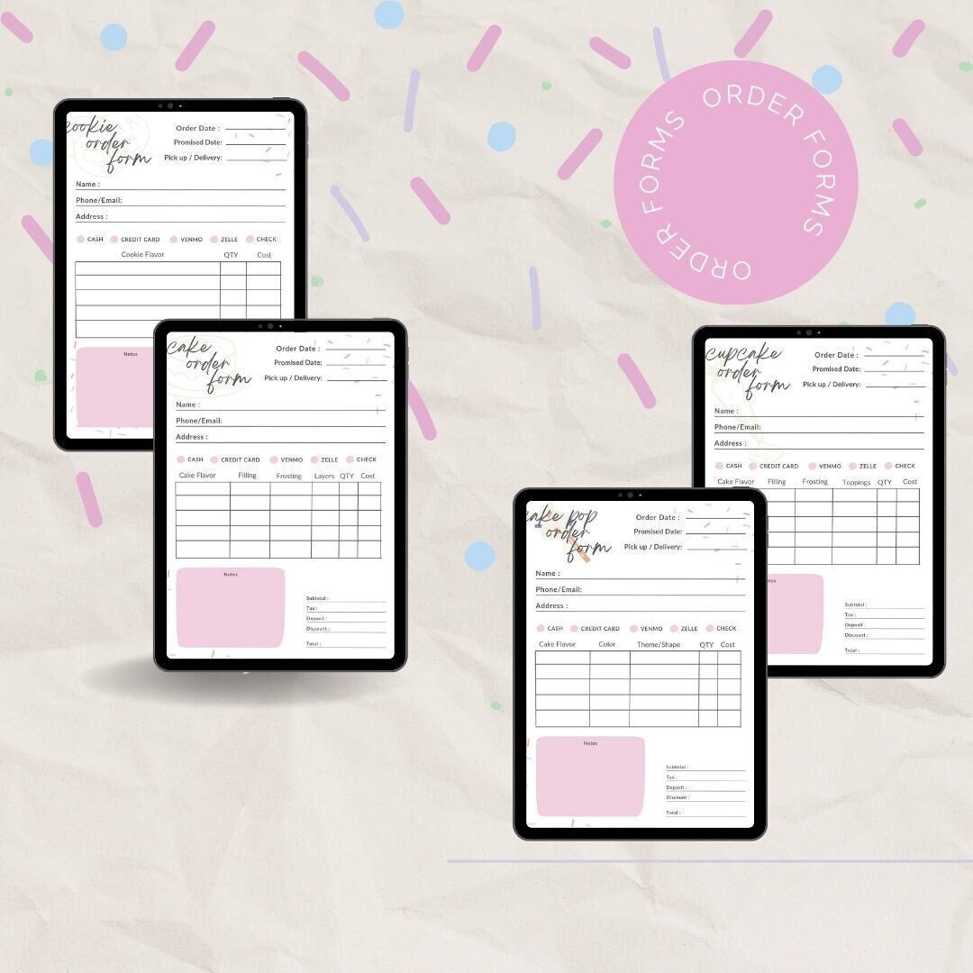 Printable Baking Order Forms for Sweet Treats - Etsy