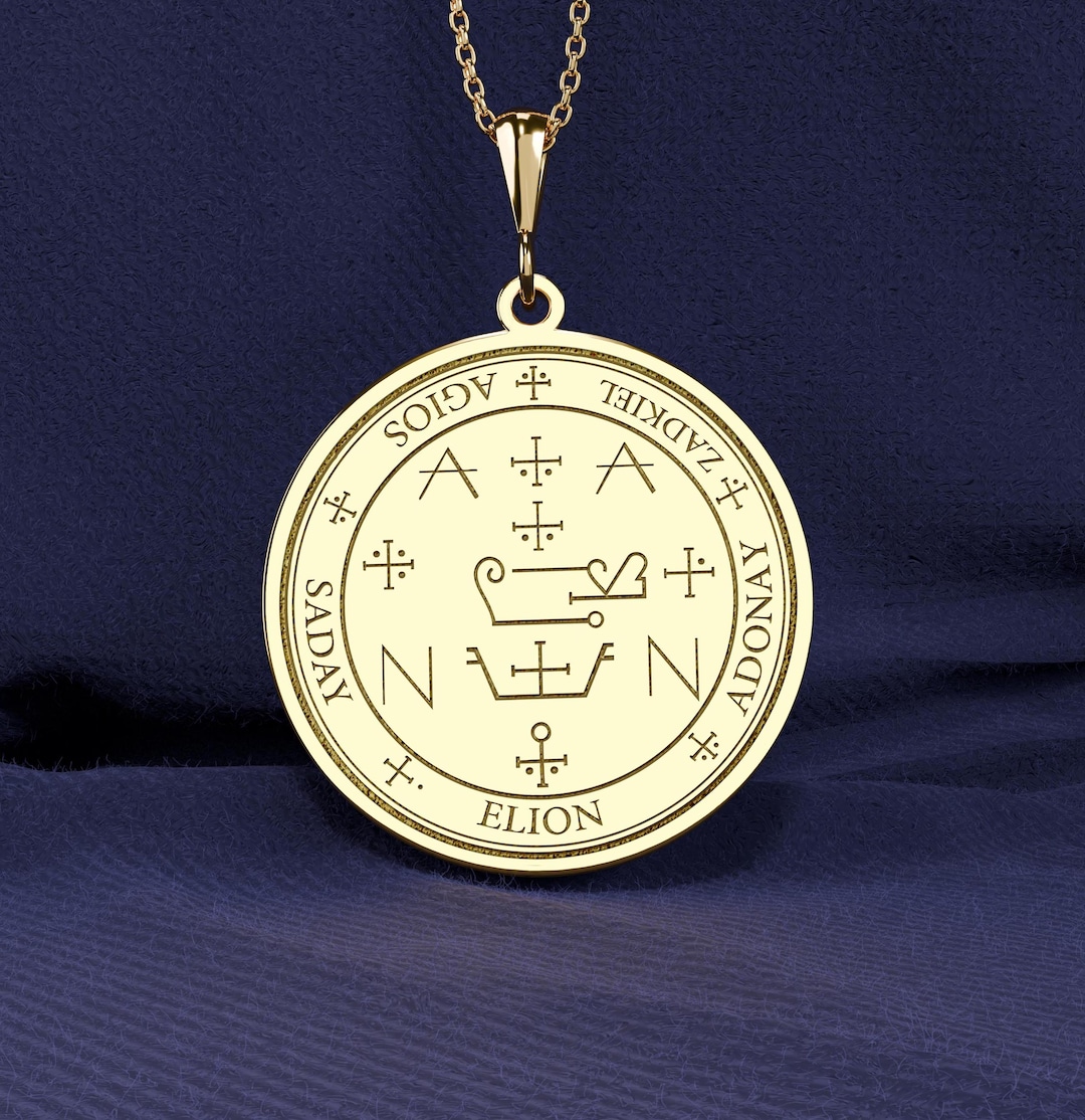 14K Gold Archangel Zadkiel Sigil Pendant - Angel of Mercy & Forgiveness ...
