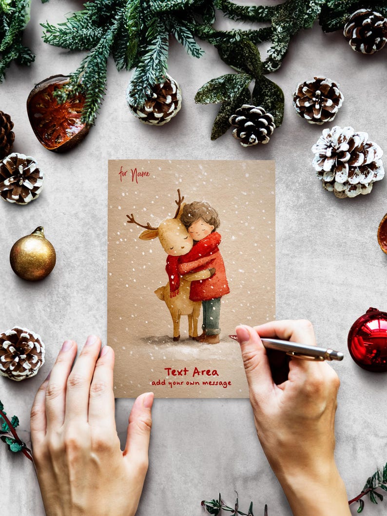 Printable Christmas Cards Set of 17, Vintage Watercolor Greeting Cards ...