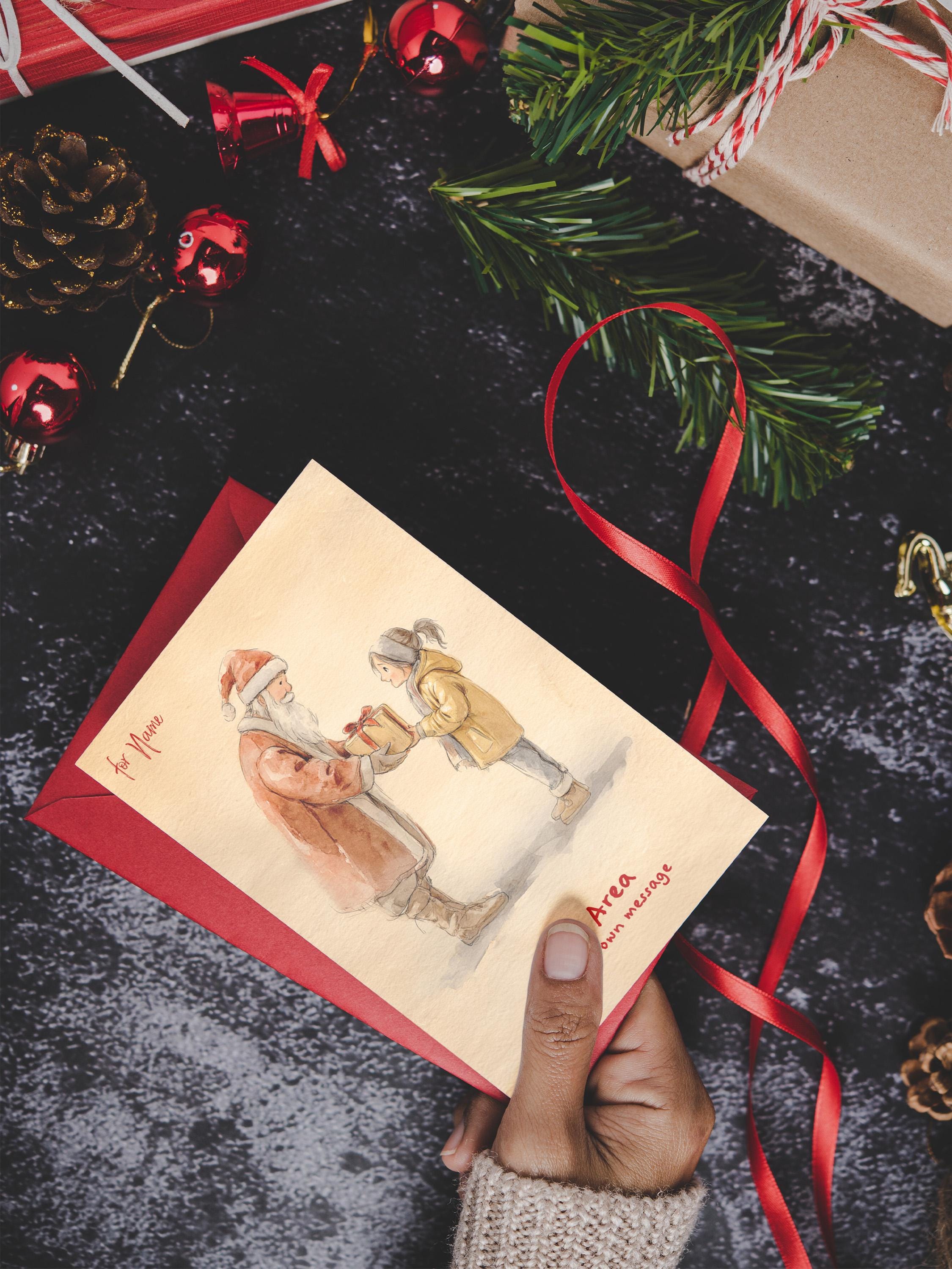 Printable Christmas Cards Set of 17, Vintage Watercolor Greeting Cards ...