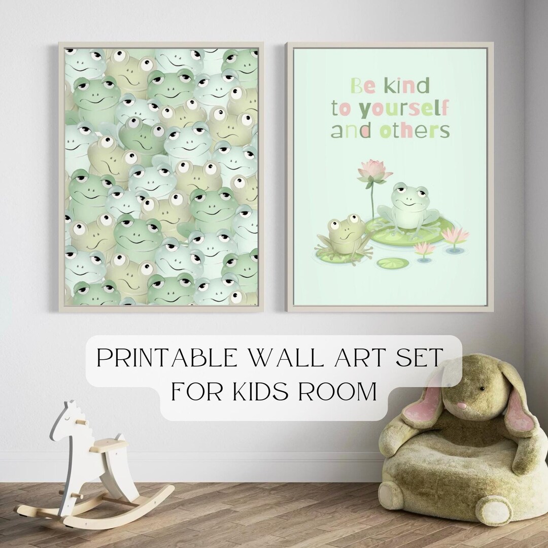 Frog Posters for Kids' Room - Set of 2 - Frog Art Print - Trendy ...