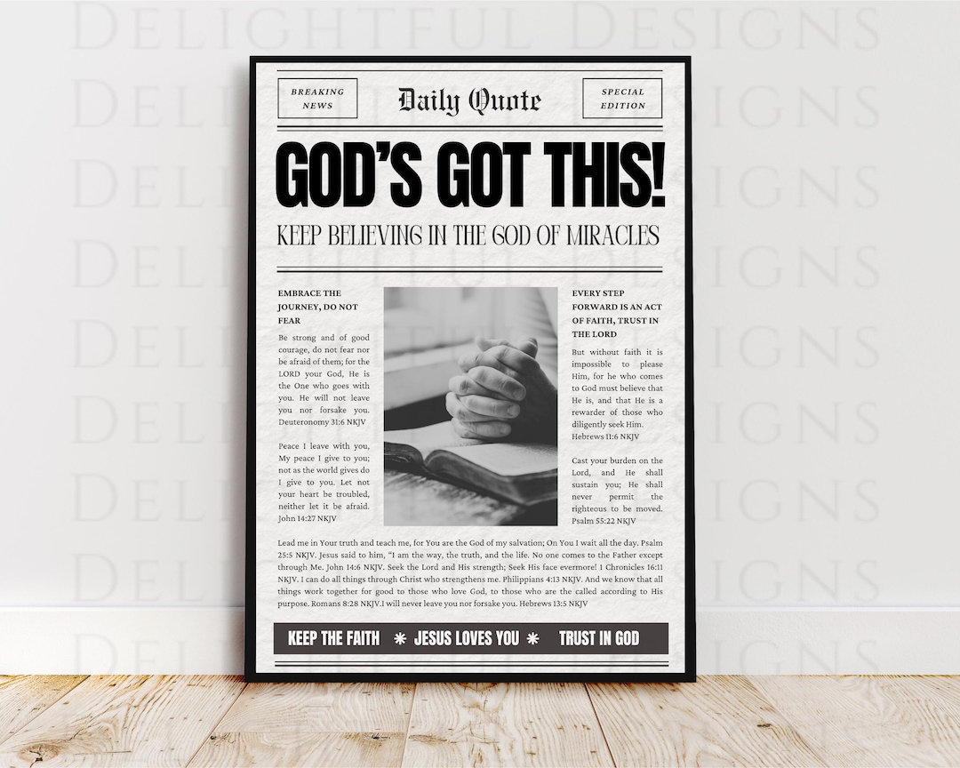 God's Got This | Newspaper | Wall Art | Digital Download | Bible Verses ...