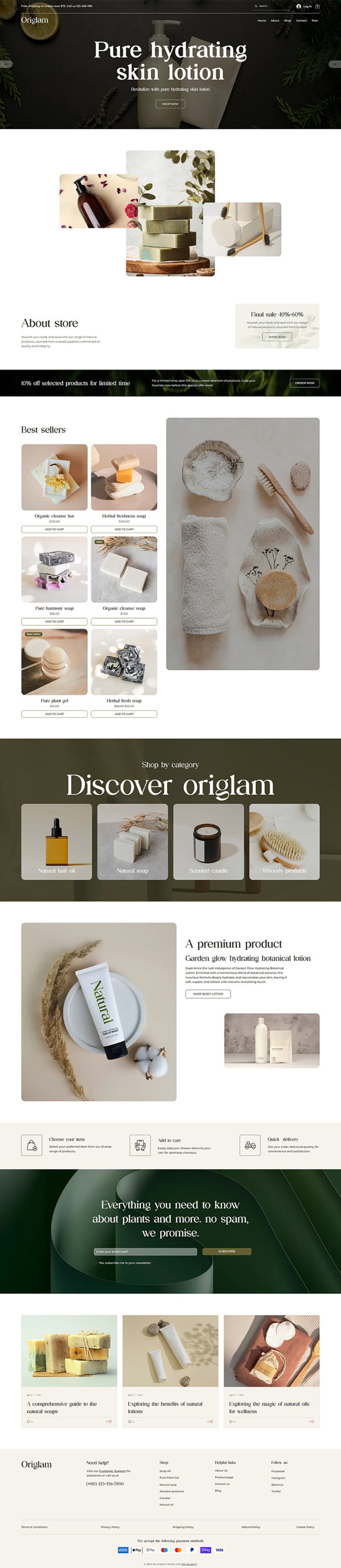 Wix E-commerce Website Template | Wix Website Design | Cosmetics Shop ...