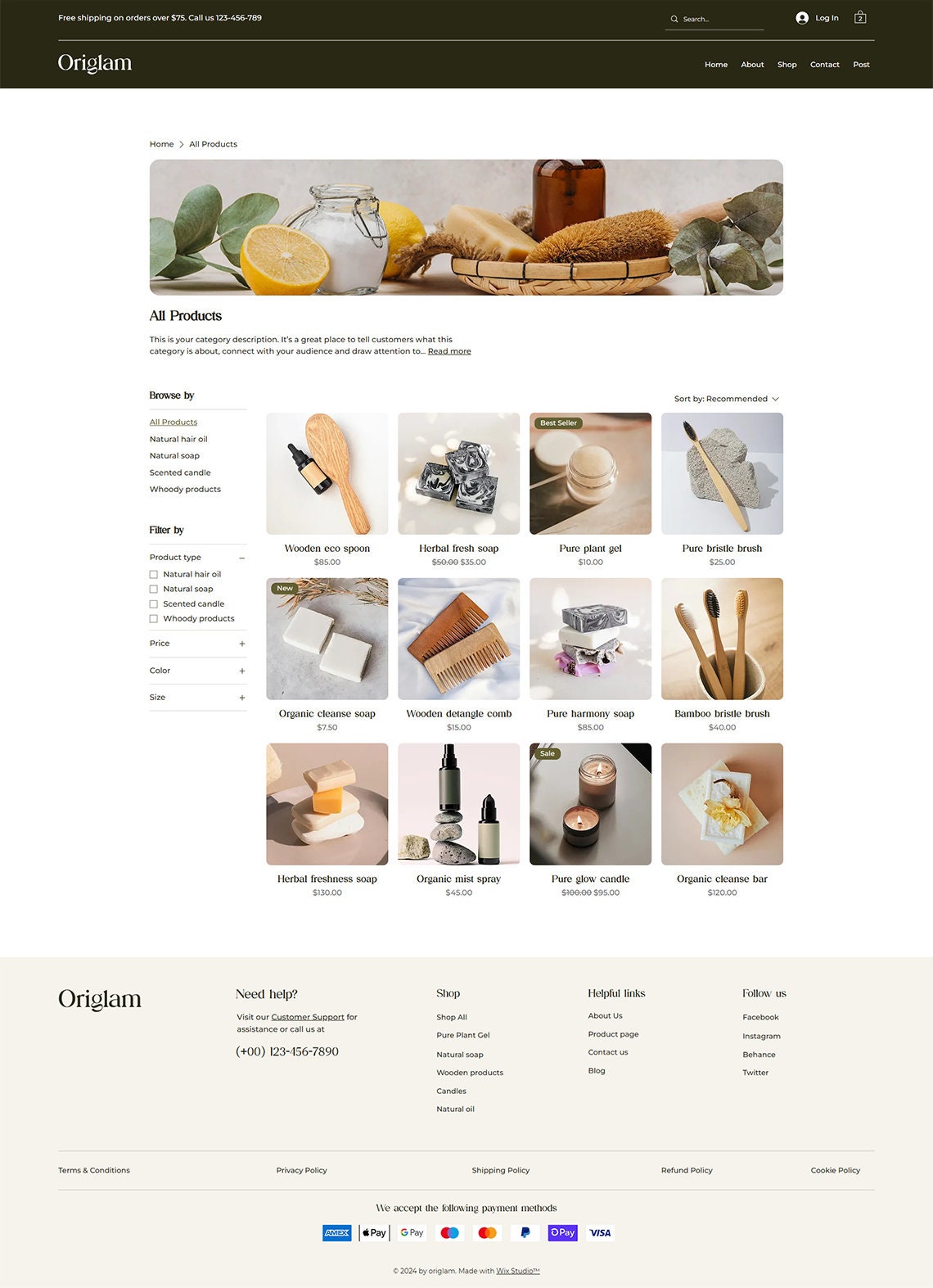 Wix E-commerce Website Template | Wix Website Design | Cosmetics Shop ...