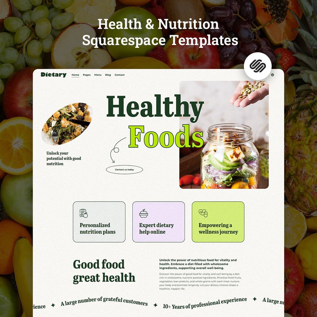 Squarespace Template - Squarespace Website Template - Nutrition Website ...