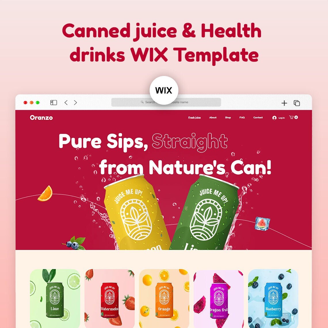 Wix Website Template for Soft Drink & Beverage Store, Oranzo Wix ...