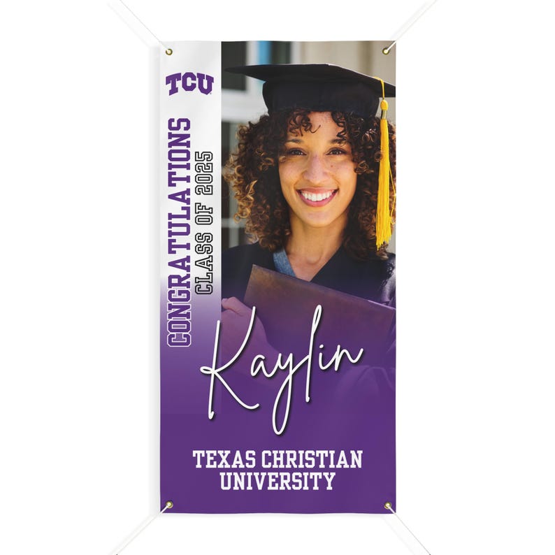 Purple Graduation Banner Template 2x4ft: Editable Canva Design (digital ...