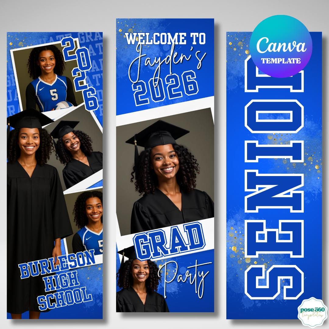 Graduation Banner Template | 2x6ft Editable Canva Template | Class of ...