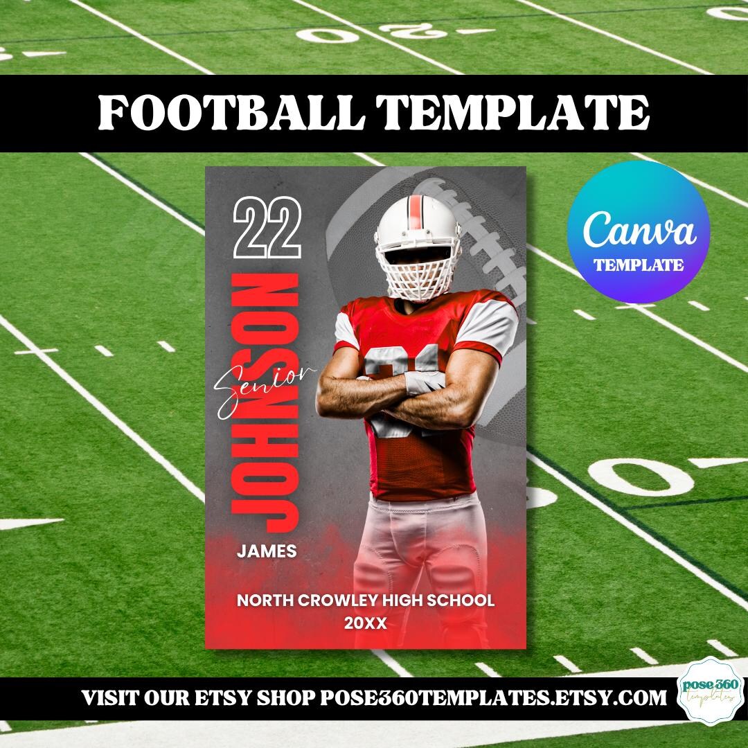 Editable Football 2x3 Banner Template: Game Day Design (canva Template ...