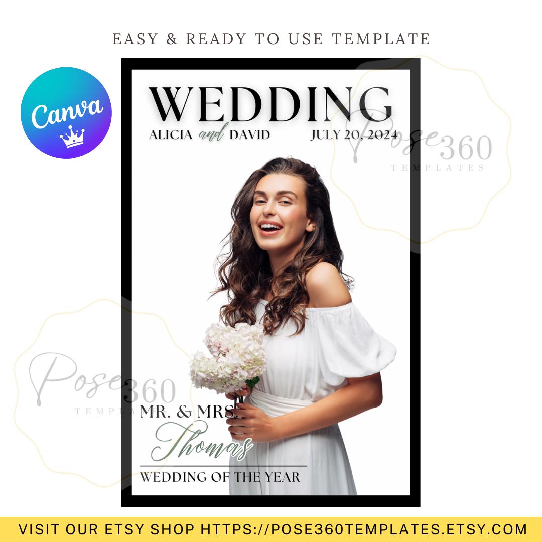 Wedding Magazine Photo Booth Template: Customizable Keepsake (canva Pro ...