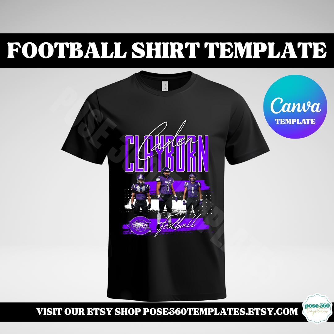 Football T-shirt Design Canva Template: Game Day, Senior Night (DTF ...