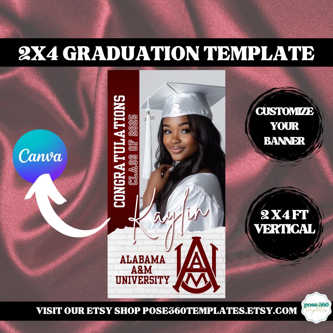 Graduation Banner Template 2x4ft: Editable Canva Design (printable) - Etsy