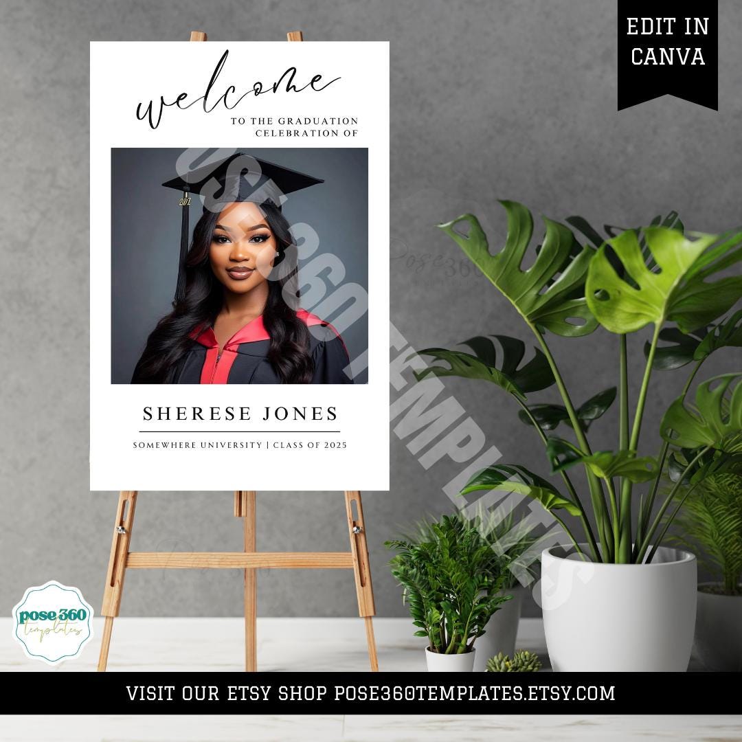 Class of 2025 Graduation Welcome Sign Template: Customizable Party ...