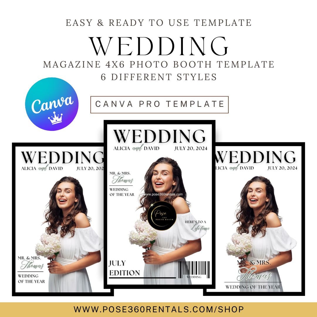 Wedding Magazine Photo Booth Template: Customizable Keepsake (canva Pro ...