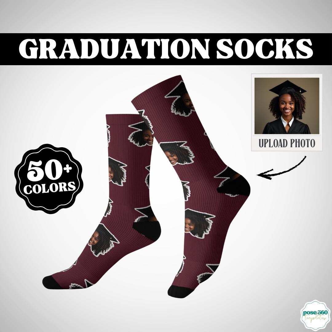 Custom Graduation Face Socks - Personalized Grad Gift With Photo ...