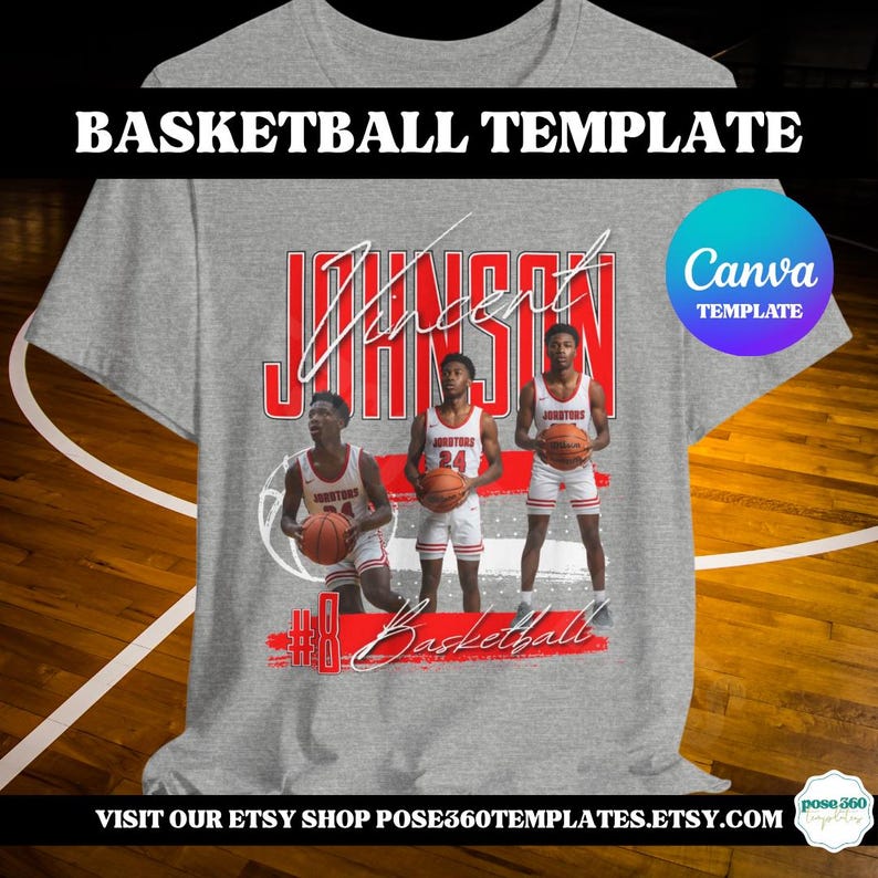 Basketball Shirt Design Canva Template | Customizable DTF, DTG ...