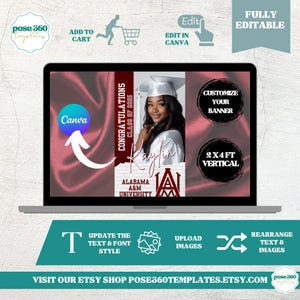 Graduation Banner Template 2x4ft: Editable Canva Design (printable) - Etsy