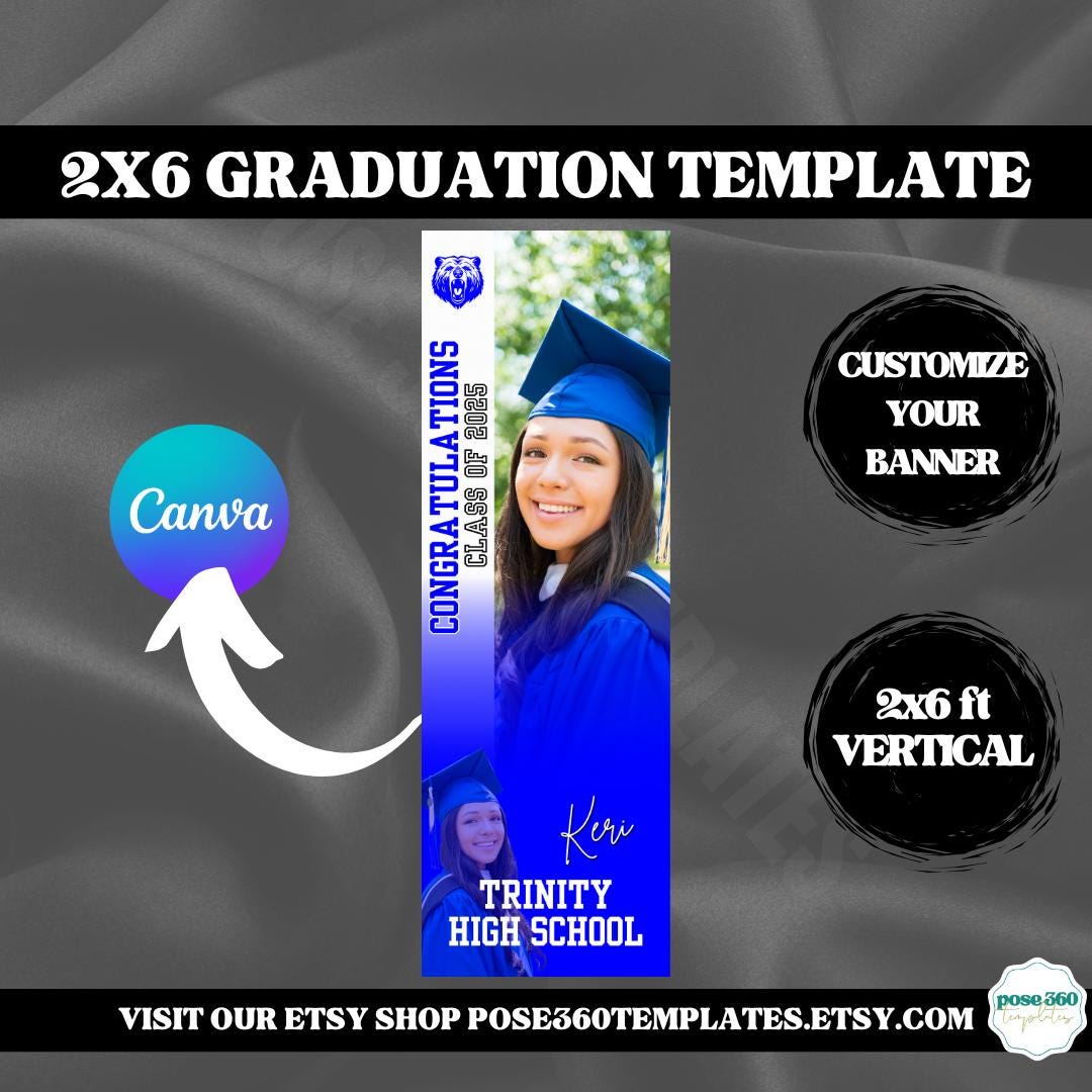 Graduation Banner Template 2x6ft Graduation Banner for Graduation ...