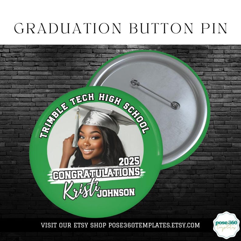 Blue Class of 2025 Graduation Pin Buttons, Personalized Grad Pins ...