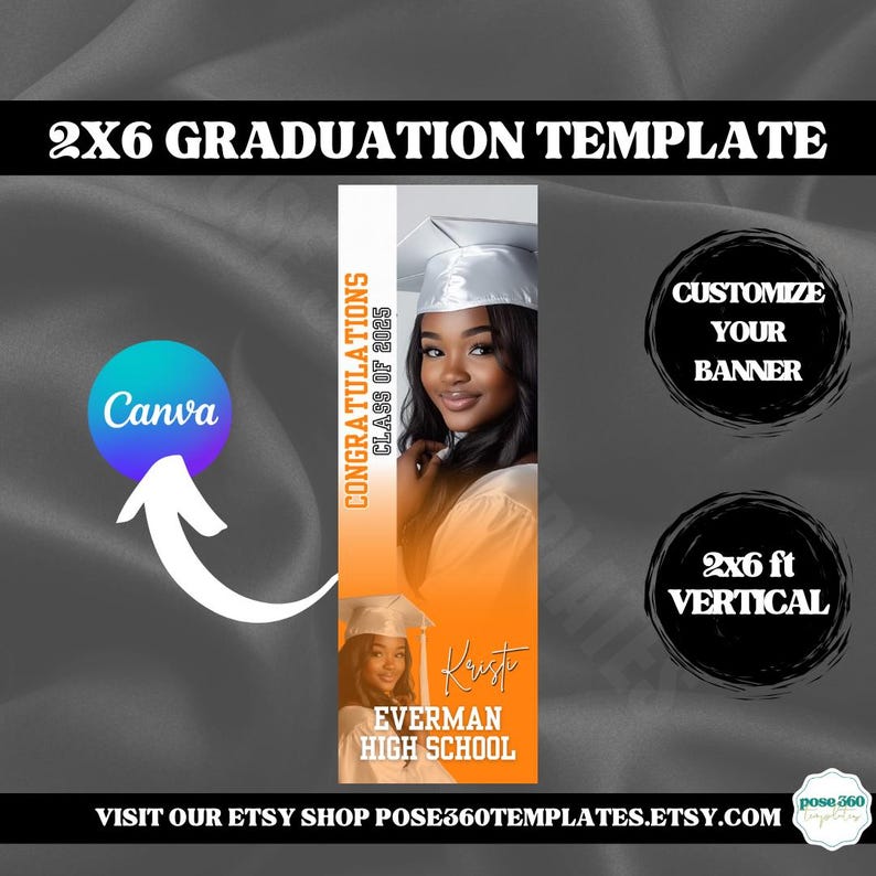 Graduation Banner Template 2x6ft Graduation Banner for Graduation ...