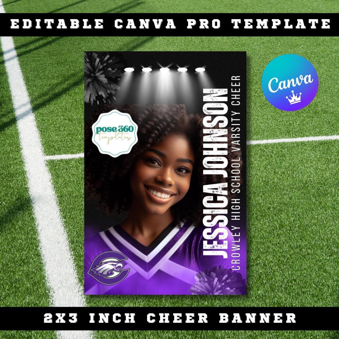 Customizable Cheer Banner Template: Personalized Sports Design (canva ...