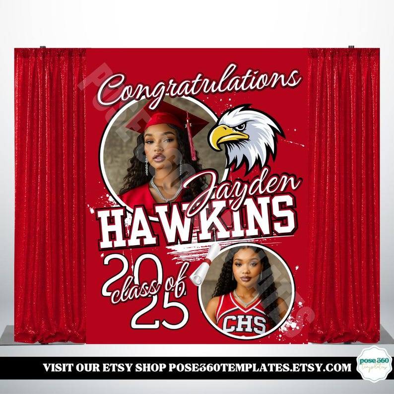 Custom Graduation Banner Template: Class of 2025 (6x8, Editable Canva ...