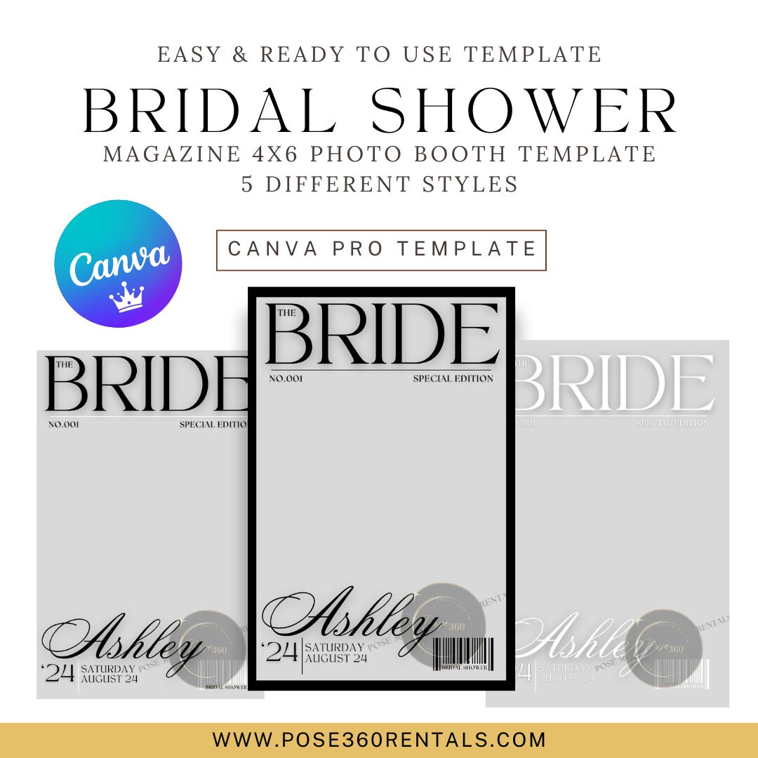 Bridal Shower Magazine Photo Booth Template - Etsy