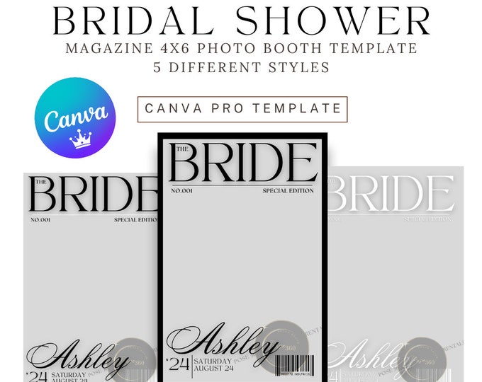 Bridal Shower Magazine Photo Booth Template - Etsy