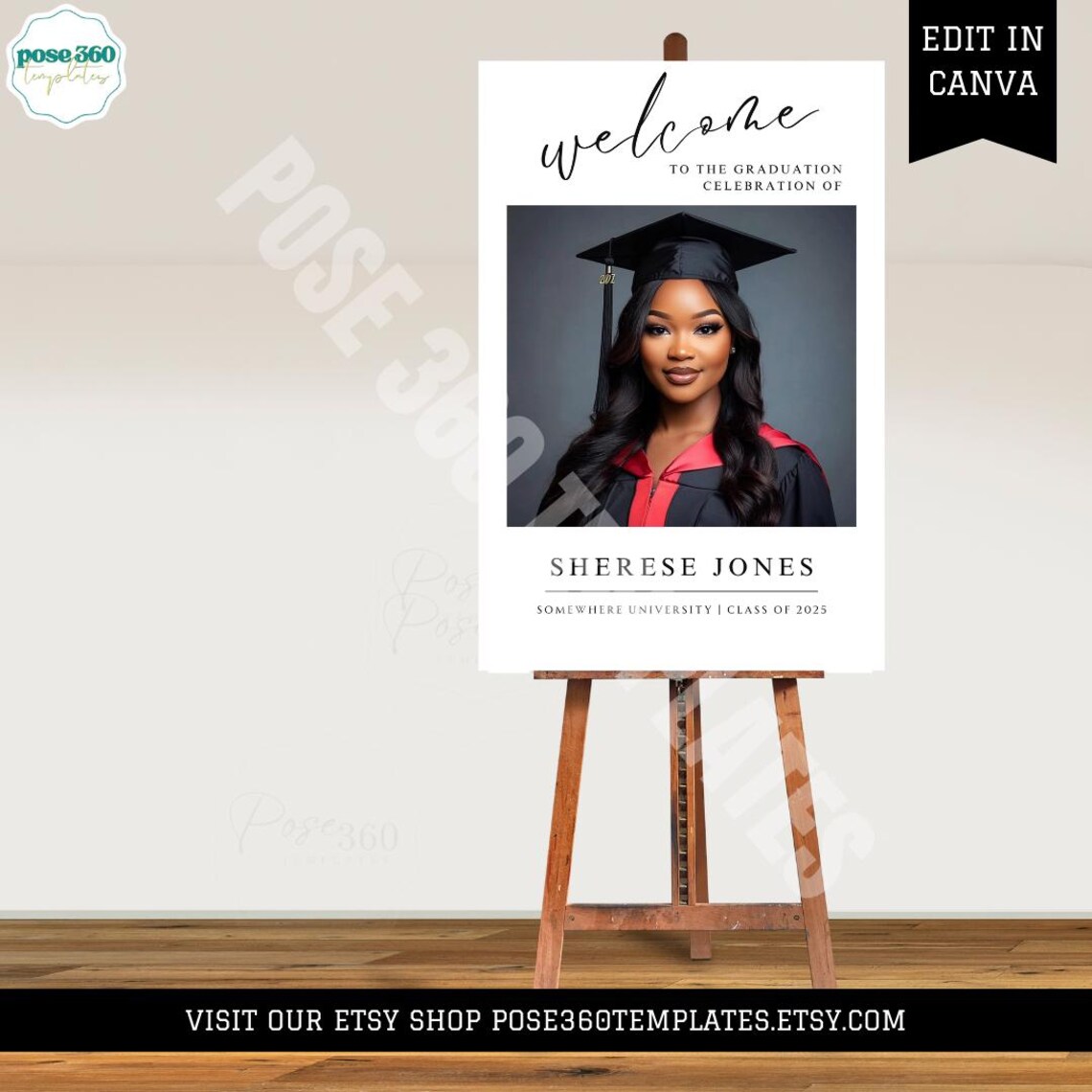 Class of 2025 Graduation Welcome Sign Template: Customizable Party ...