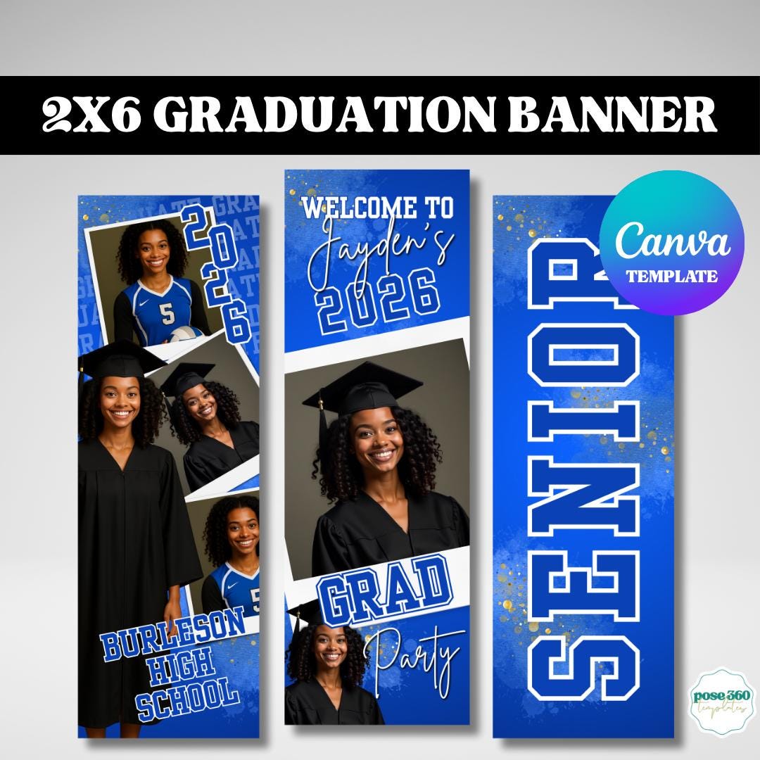 Graduation Banner Template | 2x6ft Editable Canva Template | Class of ...