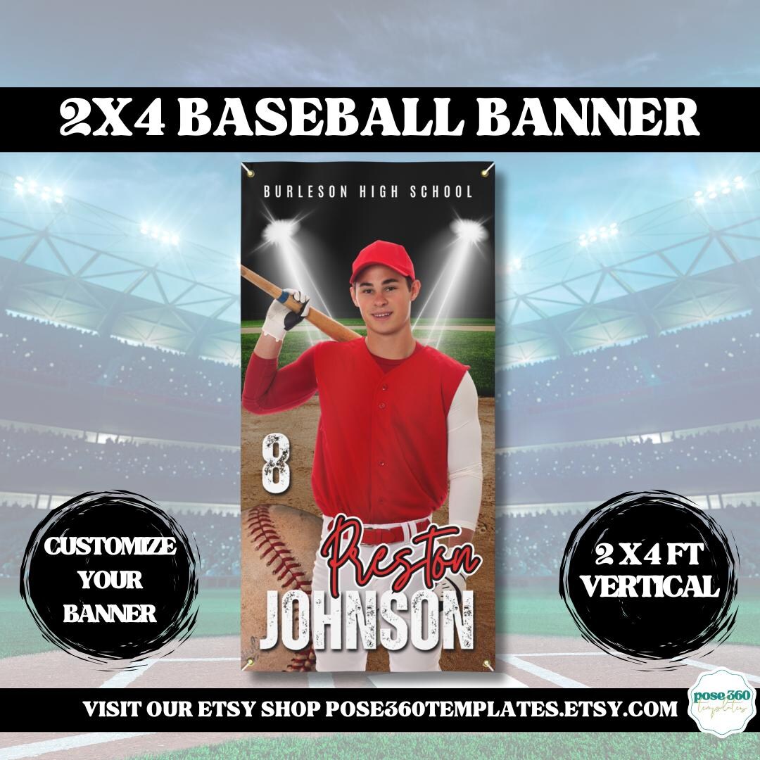 Personalized Baseball Team Banner: Custom Matte 2x4 Sports Decor - Etsy