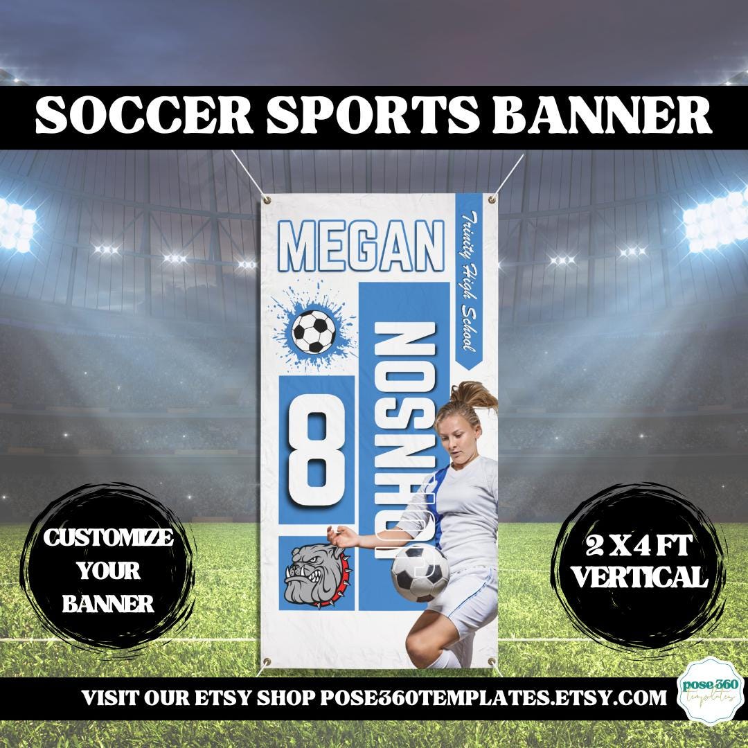 Personalized Soccer Vinyl Banner: Custom Team Sports Decor (2x4 Ft) - Etsy