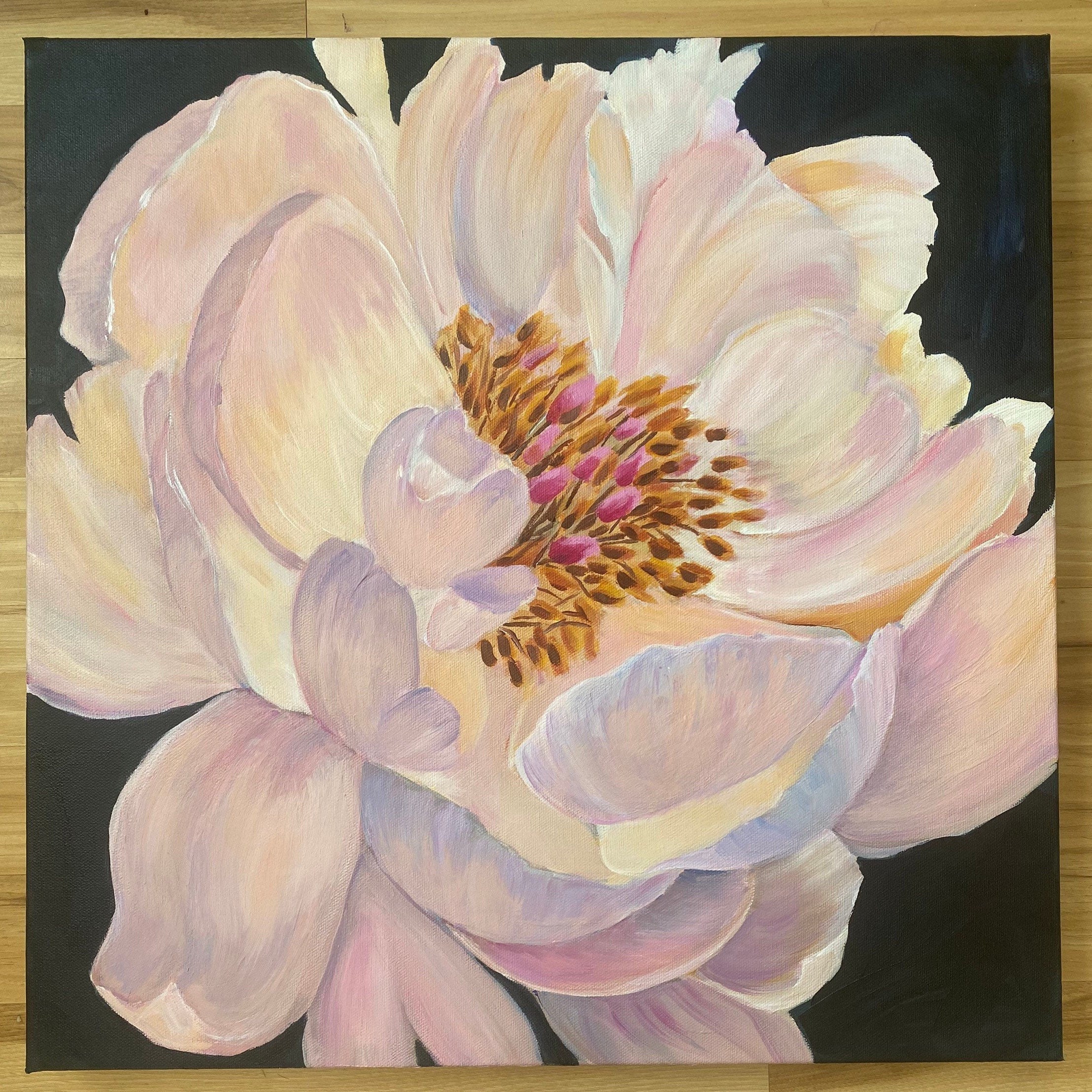 Original Painting Large Pink Peony Original Acrylic Painting - Etsy