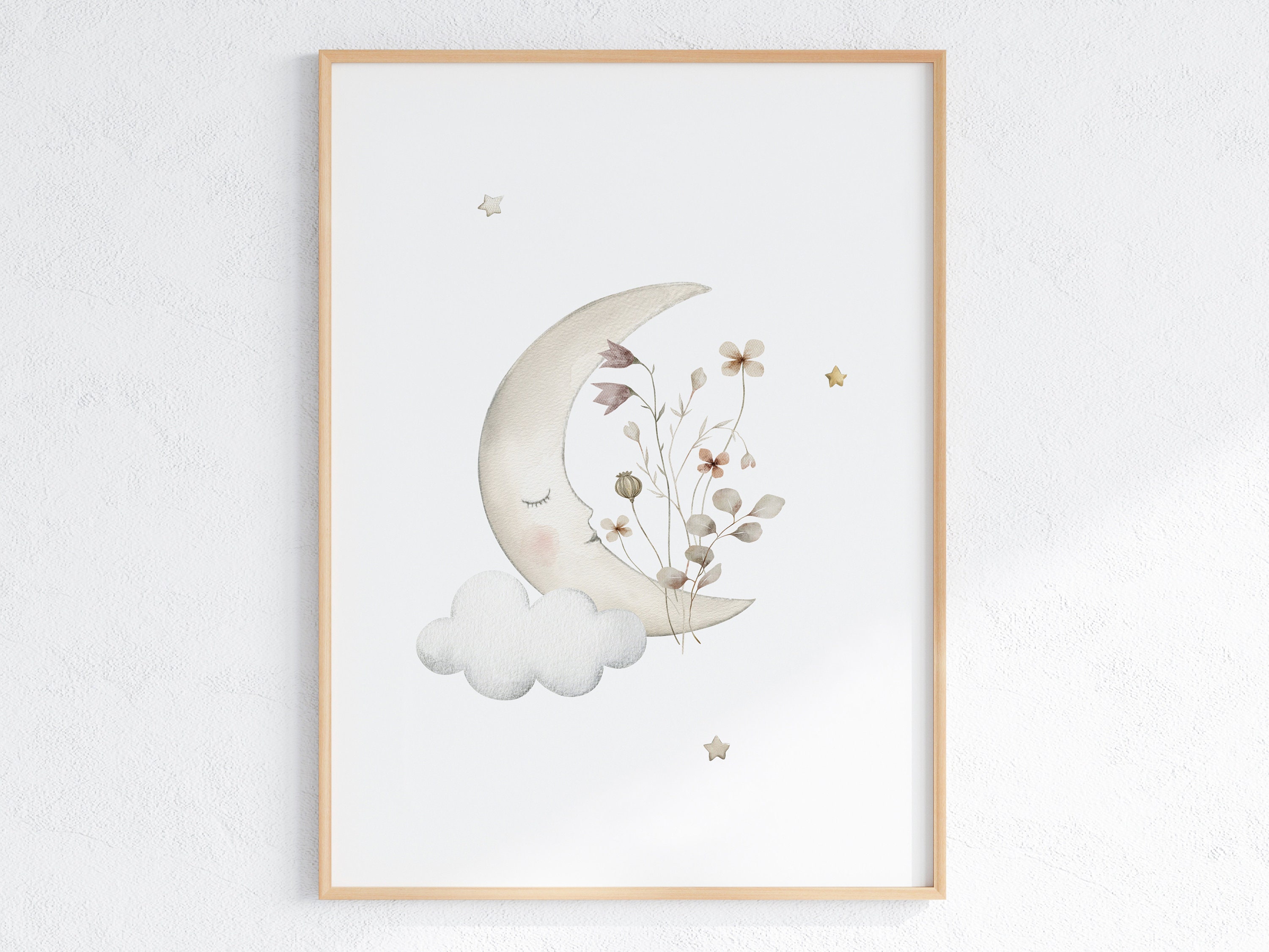 Neutral Moon and Stars Nursery Decor Twinkle Twinkle Little Star Wall ...