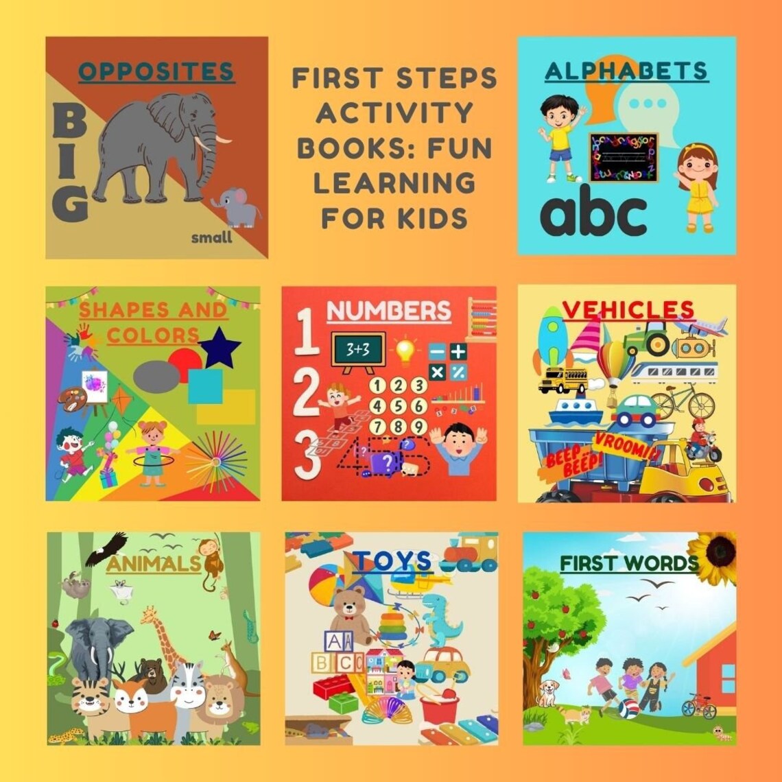 First Steps Activity Books: Fun Learning for Kids - Etsy
