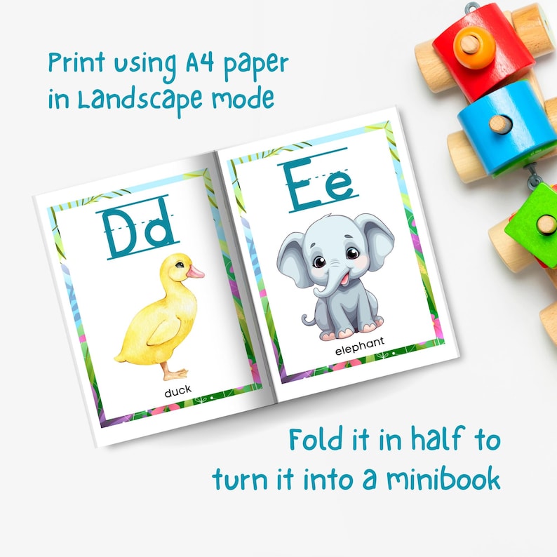 Animal Alphabet Flip Book Printable Animals Alphabet Minibook for ...