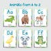 Animal Alphabet Flashcard Printable Animals Alphabet Cards for ...