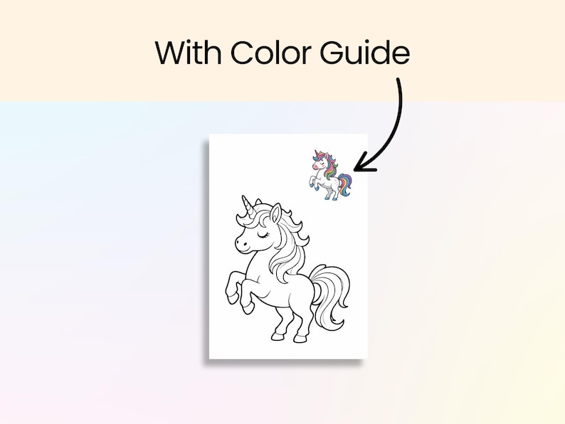 10 Cute Unicorn Coloring Pages With Color Guide: Magical Coloring ...