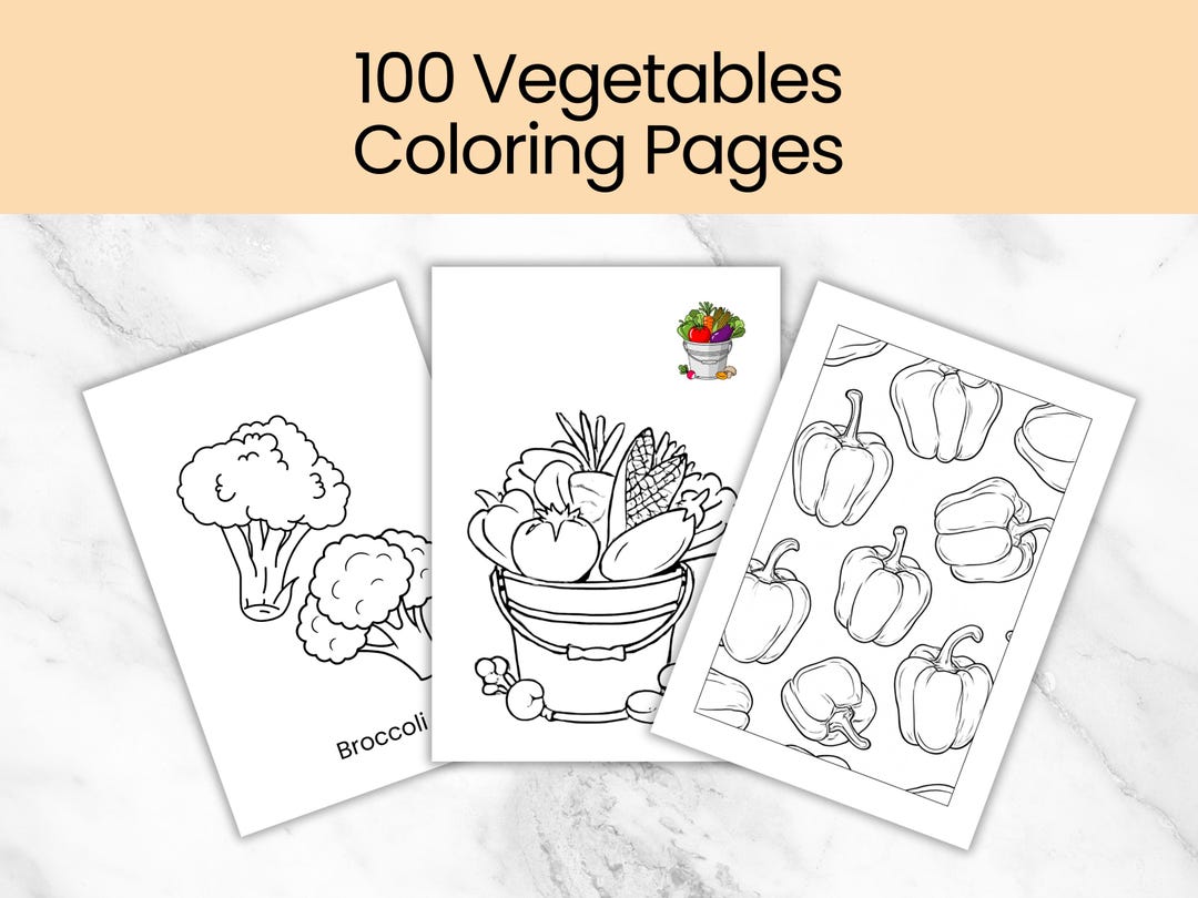 100 Vegetables Coloring Pages for Kids | Printable Vegetable Coloring ...
