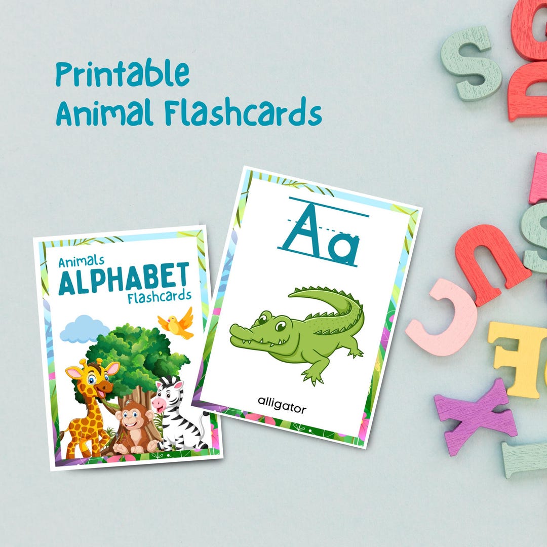 Animal Alphabet Flashcard Printable Animals Alphabet Cards for ...